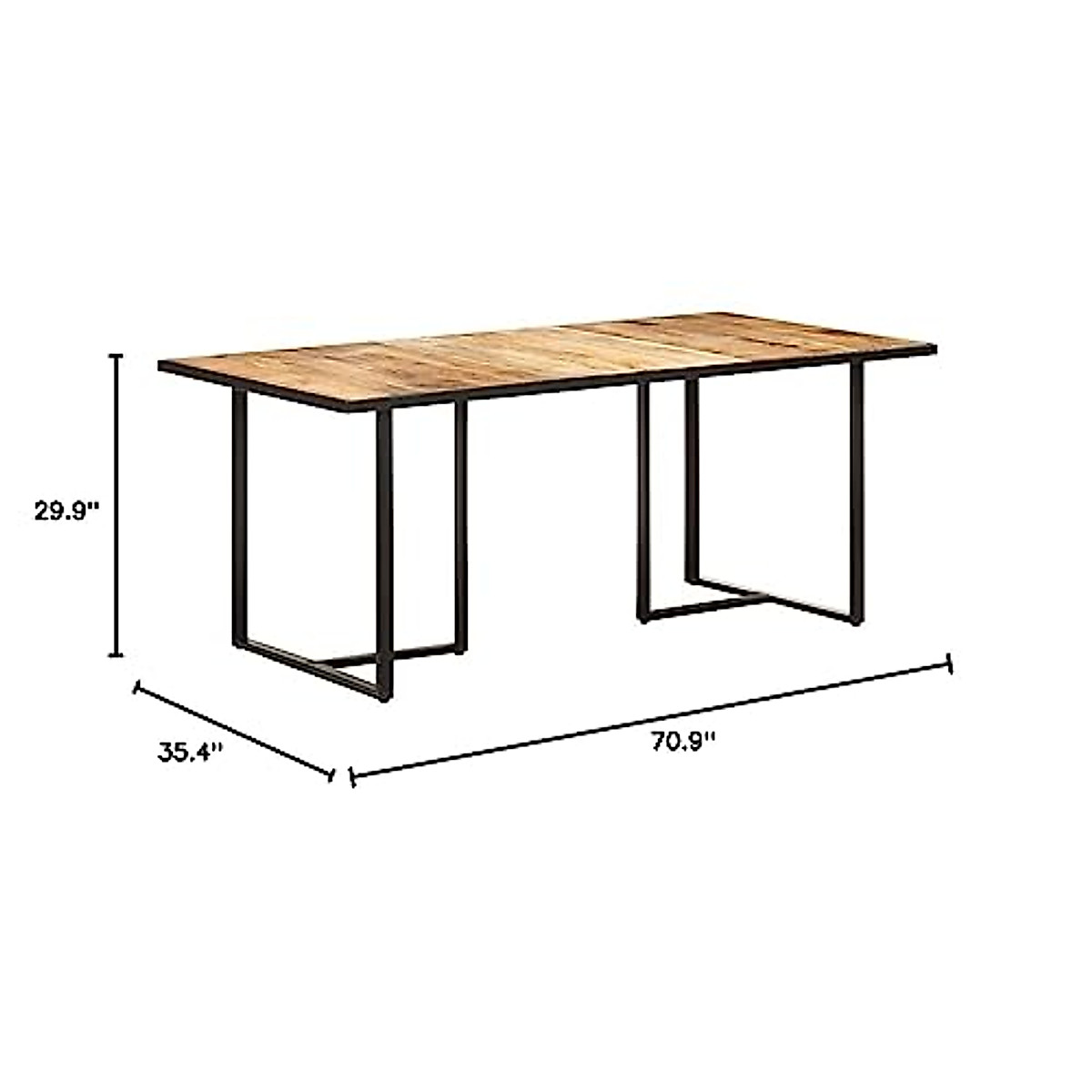 AJSEOYBS Large Dining Table,Industrial Rustic Kitchen Dining Room Table, Dinner Table for Kitchen, Living Room,Dining Table 70.9" Rough Mango Wood