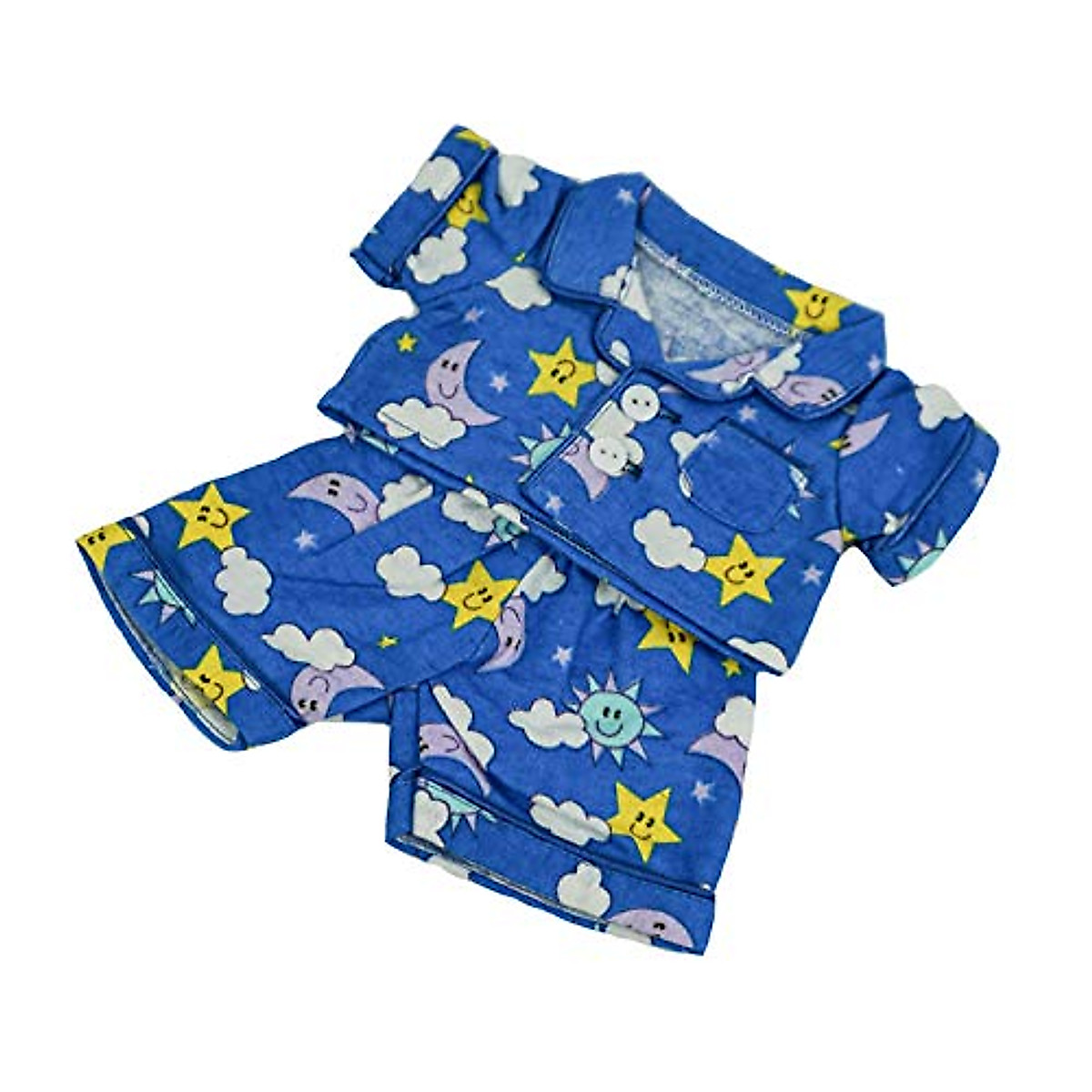 Fun Flannel Pajamas Outfit Teddy Bear Clothes Fit 8 inch to 10 inch Build-a-bear and Make Your Own Stuffed Animals