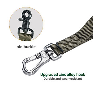 Excellent Elite Spanker Tactical Bungee Dog Leash Military Adjustable Dog Leash Quick Release Elastic Leads Rope with 2 Control Handle(Ranger Green)