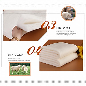 piqoeei Wool Felt,Needle Felting, Wet Felting, Wool Felt Fabric,Wool Quilt Batting,Natural Ecru Color,19 Micron,Extra Fine Pre Felt Fabric for Craft and Wearable Arts