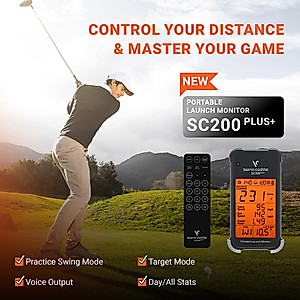 Voice Caddie SC200Plus Portable Golf Launch Monitor and Swing Analyzer with Real-Time Shot Data Tracking - 12-Hour Battery Life