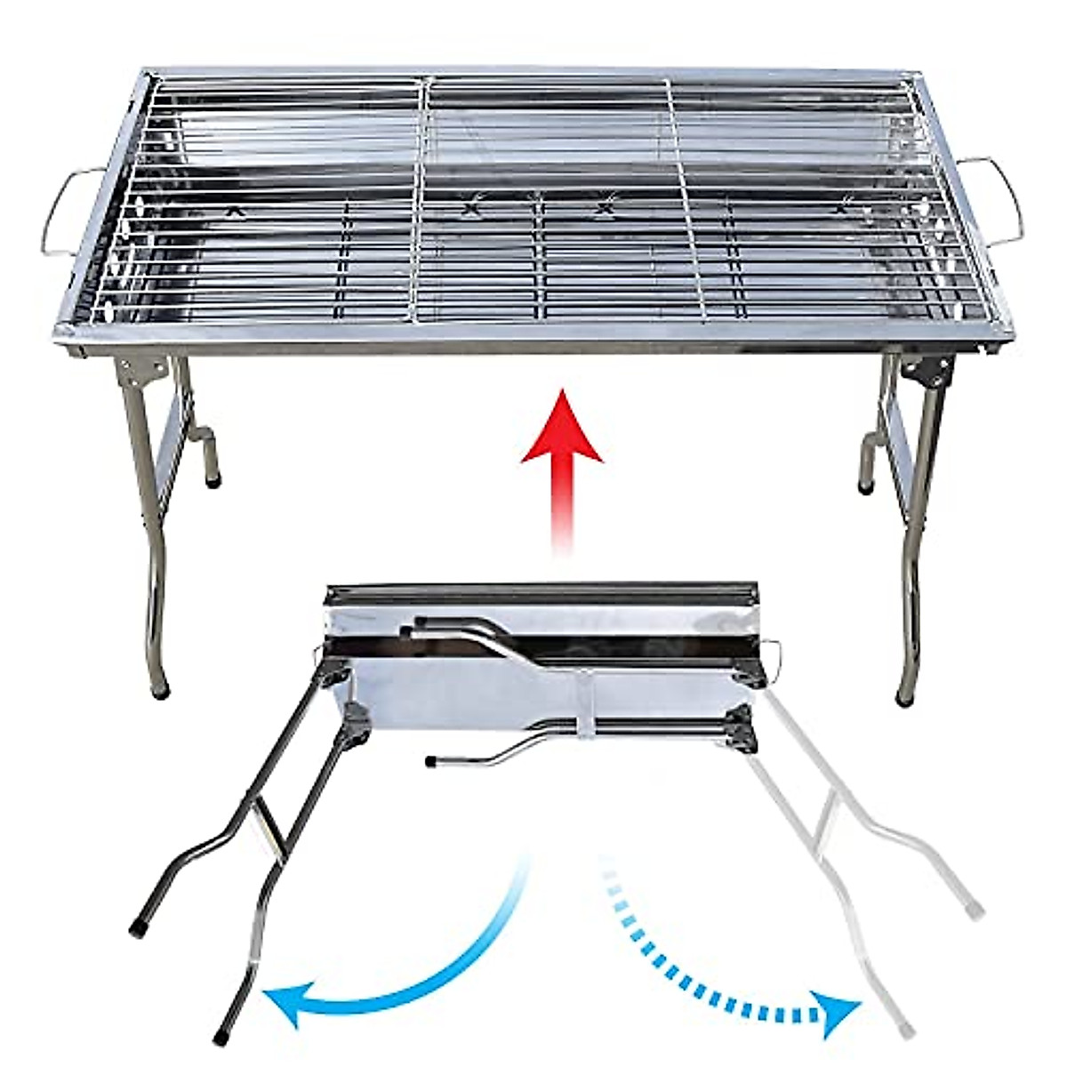 BenefitUSA Foldable Large Stainless Steel Barbecue Charcoal BBQ Grill Kabob Shashlik Cooking Stove