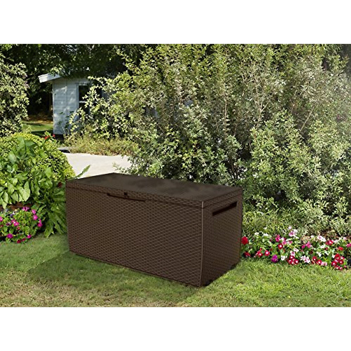 Keter Capri Outdoor Plastic Storage Box Garden Furniture, 123 x 53.5 x 57 cm, Brown