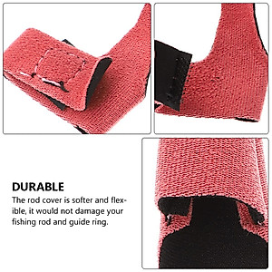 VILLCASE 4 Sets Fishing Rod Protector Rod Sock Rod Sleeves Fishing Poles 7ft Fishing Reel Cover Fishing Tools Rod Tip Covers Fishing Tackle Earth Tones Mercerized Cloth Fishing Supplies