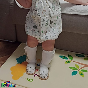 Babelvit Infant Baby Girl Boy Sandals Comfort Premium Summer Outdoor Casual Beach Shoes with Flower Bowknot Anti Slip Rubber Sole Newborn Toddler Prewalker First Walking Shoes