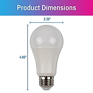 CLEANLIFE Smart Gen 2 A19 LED Bulb - RGB + Tunable White Smart Bulb with WiFi & Bluetooth Light Control - App Controlled, Programmable LED Lights - Pack of 2 9W Dimmable LED Light Bulbs