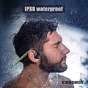 Bone Conduction Headphones for Swimming Bluetooth Waterproof Bone Conduction Headphones Open Ear IPX8 Waterproof with 8G Memory