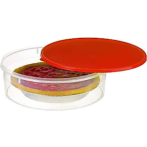 Zilpoo 2 Pack Plastic Round Food Storage Containers with Lid, 10.5" Covered Pie Keeper, Christmas Cookie, Cupcake Carrier, Cheesecake Holder, Red & Green