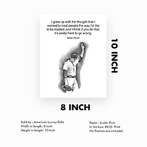 Nolan Ryan Quotes- Treat People- Inspirational Wall Art Print- This Motivational Typographic Wall Decor Print Makes Wall Art For Living Room, Office, Baseball Decor & Gift for Fans, Unframed - 8x10”