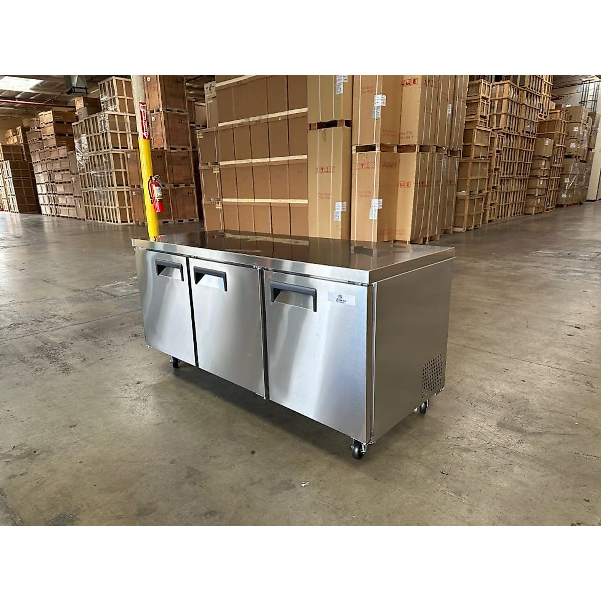 cooler depot Commercial Under Counter Refrigerator 3 doors 72 Inches Width 15.5 Cu. Ft. 3 Shelves Stainless Steel 33°F~41°F 115V/60HZ -KTR-72B