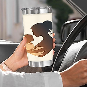 FOCIUZTA 20oz Maternal Silhouette Design Tumbler with lid, Travel Coffee Cup, Ideal for Easter, Mother Day, and birthday gifts