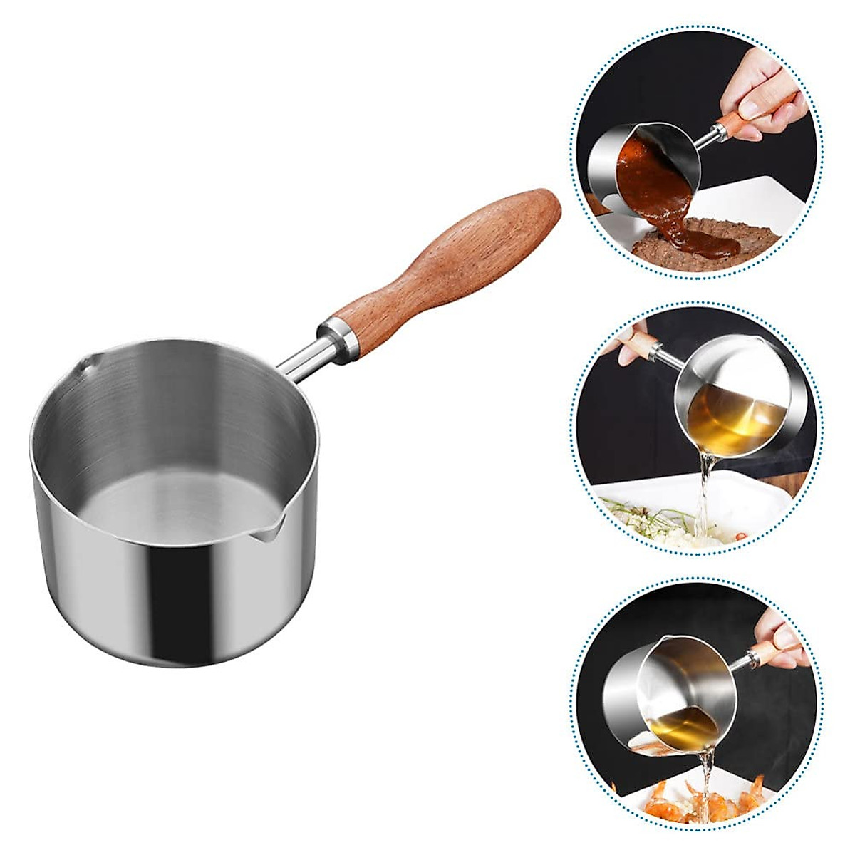 CALLARON Metal Milk Pot Saucepan Boiler Pot Nonstick Boiling Egg Pot with Handle for Melting Chocolate Wax Candy Candle Making