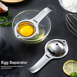 Egg Separator Egg Yolk White Filter Food Grade Egg Divider Stainless Steel Egg Sieve Kitchen Gadget Cooking/Baker Tool Egg Extractor