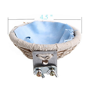 kathson Hemp Rope Weave Bird Breeding Nest Bed for Parakeet Cockatiel Canary Lovebird and Small Parrot Cage Hatching Nesting Box