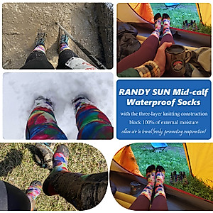 Waterproof Skiing Socks, [SGS Certified] RANDY SUN Men's Women's not Ultra Thin Lightweight Warm Breathable Hiking/Camping/Outdoor Crew Socks XS