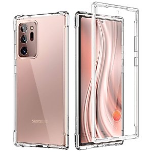 SURITCH Clear Case for Samsung Galaxy Note 20 Ultra (Only) 6.9-inch, [Built-in Screen Protector] Full Body Protection Bumper Shockproof Rugged Protective Phone Cover for 20 Ultra -(Clear)