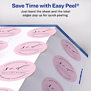 Avery Matte White Round Labels with Sure Feed, 2" diameter, 300 Matte White Printable Labels