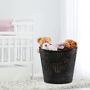 Gainhope 6 Pack 30 L Plastic Large Storage Basket, Laundry Basket with Cutout Handles, Plastic Laundry Hamper, Gray