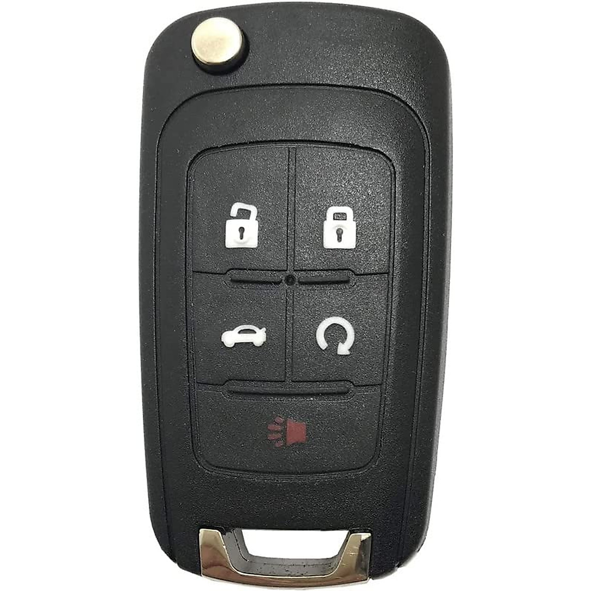 Horande 5 Buttons Replacement Key Fob Cover Case fit for Chevy Malibu Camaro Cruze Equinox Impala Sonic Keyless Entry Remote Control Key Fob Shell (Pack 2)