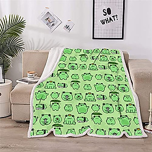 Juirnost Frog Blanket Frog Gifts for Women Frog Gifts for Frog Lovers Soft and Cozy Throw Blanket for Couch Sofa Bed Living Dorm Room Home Decor 50X60inch Soft Warm Lightweight