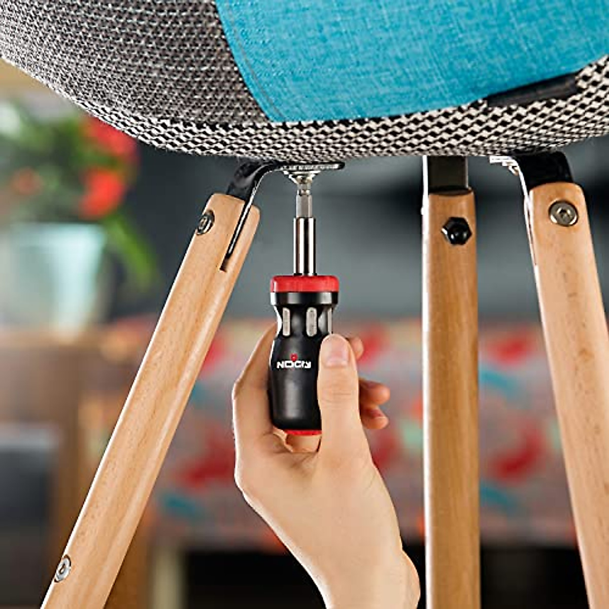 NoCry Stubby Ratcheting Screwdriver Kit with 14-in-1 Mini Bit Set including Flathead, Hex, Torx, Square and Pozidriv Tips