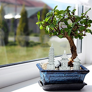 Happyyami Concrete Decoration 3pcs Pagoda Statue Model Miniature Appendix Concrete Micro Landscape Decoration