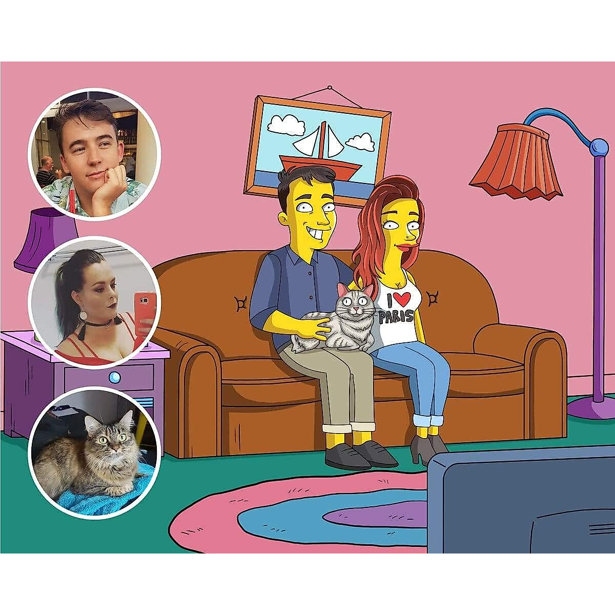 Simpsons Personalized Caricature Digital Art | Wall Art | Wall Decor | Simpsons Custom Family Digital Version