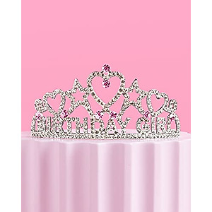 xo, Fetti Birthday Girl Tiara | Rhinestone Metal Birthday Supplies, Bday Girl Decoration, Princess Party Celebration