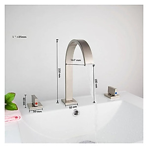 LIANTE 3 Pcs Gold Polished Bathroom Faucet Deck Mounted Basin Sink Bathtub Faucet Washbasin Hot and Cold Mixer Water Tap,Kitchen Faucet