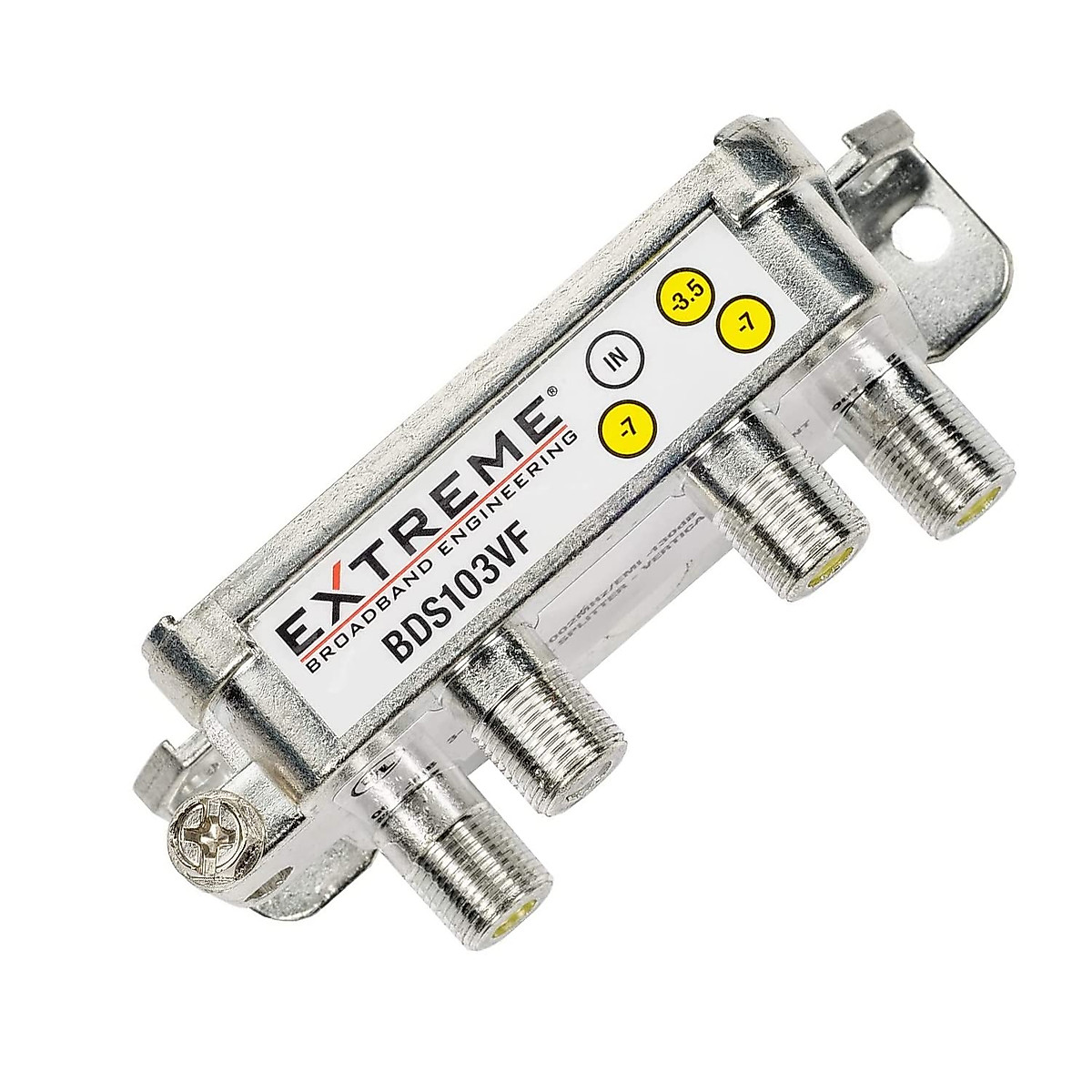Extreme Broadband BDS103VF 3-Way Digital Splitter - Vertical Flex-Mount True Flex RG6 Coaxial Splitter