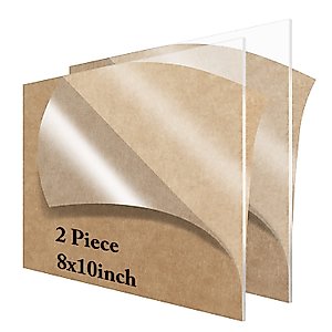 2 Pieces 8 x 10 Clear Acrylic Sheets Blank Acrylic Signs,1/8 inch Thick (3mm) Plexiglass Perfect for Wedding Table Numbers,Acrylic Table Signs,Calligraphy and Painting