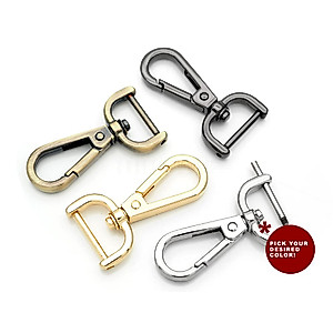 CRAFTMEMORE 2pcs Detachable Snap Hook Swivel Clasp w/Screw Bar VT493 Bag Strap Hardware Replacement (1 Inch, Brushed Brass)