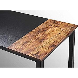 CubiCubi Computer Office Small Desk 47", Study Writing Table, Modern Simple Style PC Desk with Splice Board, Black and Rustic Brown