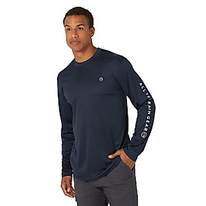 ATG by Wrangler mens Long Sleeve Performance Sun T Shirt, Navy, Large US