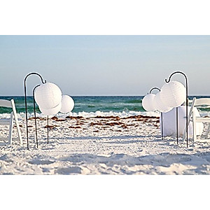 Shepherd's Hooks Garden Stakes, Set of 4 - BEST Lawn Stakes for Décor - Hang Mason Jars and Solar Lights - Outdoor Decoration - Perfect for Backyards, Weddings, and more!