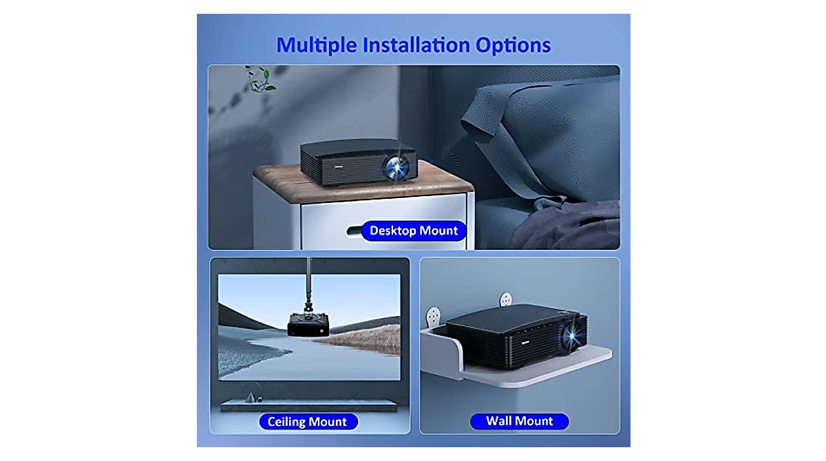 NexiGo PJ20 Outdoor Projector - 1080P & Bright for Home & Outdoors