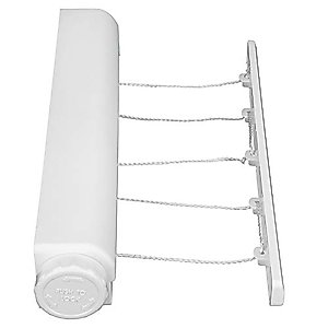 Retractable Clothesline, Outdoor Indoor Wall Mounted Flexible Portable Clothes Dryer Line 4 or 5 Lines Adjustable Household Telescopic Hanger Rope Easy Installation for Hang Wet Dry Laundry (5 Ropes)