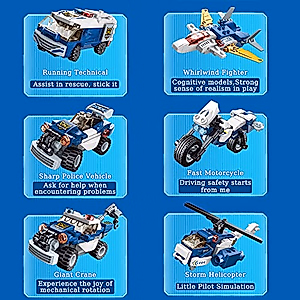 ENHANA 6 in 1 Building Block Transform Robot Vehicles Kids Toys,STEM Learning Building Bricks Plane Set for 6-12 Years Old Boys,Robot Building Toys Christmas Birthday Gifts for Boy Girls Kids,453PCS