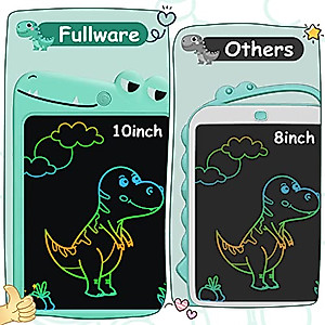 Fullware LCD Writing Tablet for Kids, 10 Inch Colorful Drawing Board, Learning Educational Toddler Toys Gifts for Kids, Drawing Tablet Gift for Boys Girls 3 4 5 6 7 8 Years Old (Green-Dinosaur)