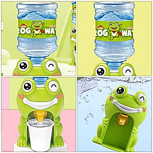 Amosfun Desktop Water Dispenser Cooler Mini Bottom Load for Bedroom- Kids Mini Water Dispenser Frog Animal Style Water Machine- Children Mini Water Dispenser Drink Water Machine Toy for Home (Green)