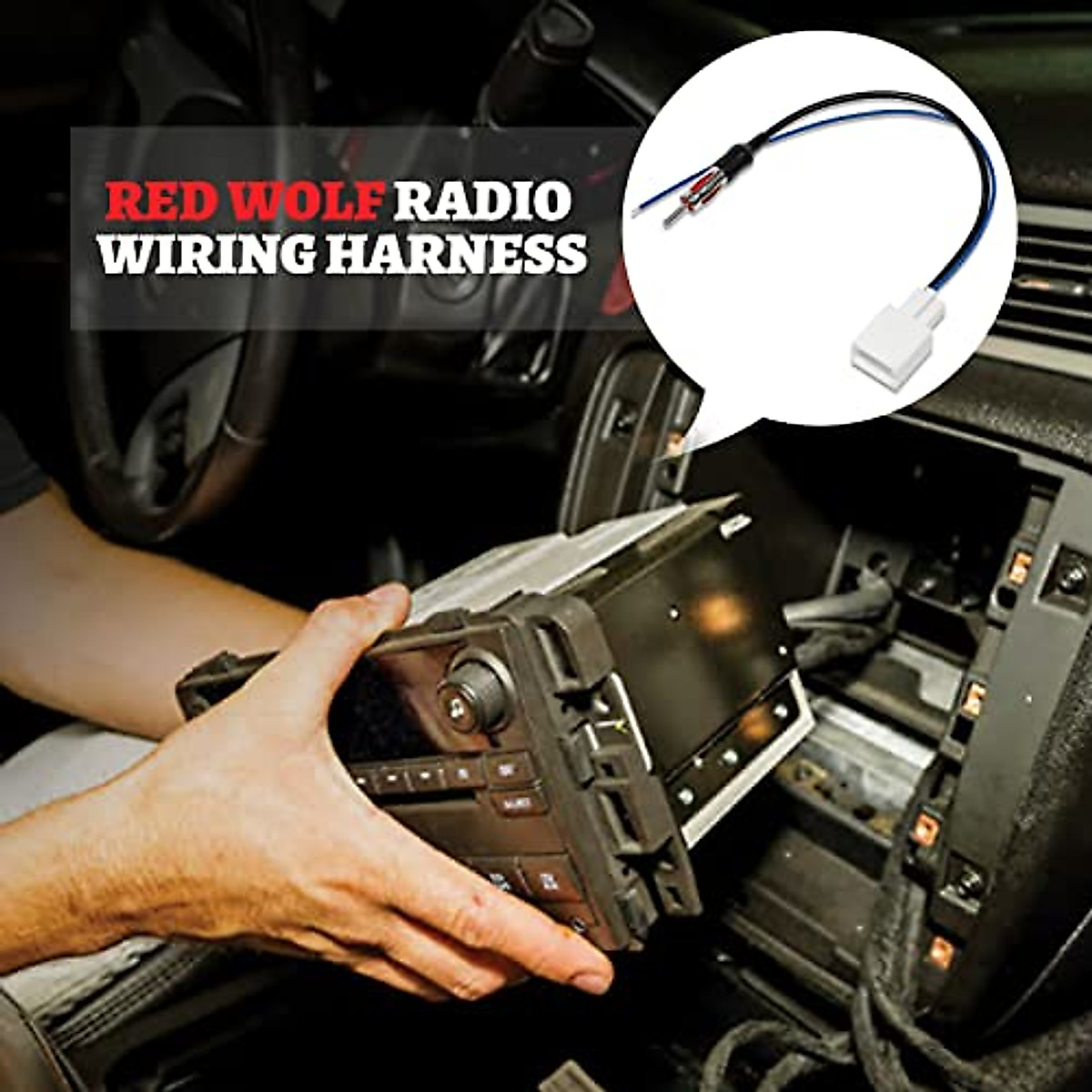 RED WOLF Aftermarket Stereo Radio Antenna Adapter Wire Harness Replacement for 2010-2019 Toyota 4 Runner Tacoma Corolla, Subaru 2005-2016 Antenna Adapter Plug Cable