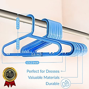 25 Pack Non-Toxic Plastic Hangers Kiddo's Closet Children Everyday's Hangers | Toddler and Teen Hangers in Blue and Pink Color | Non-Slip Plastic Slim Hangers | Toddler Hangers to Hang Their Stuff