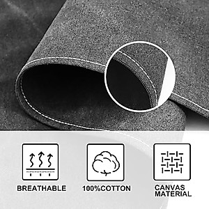 OUNLEN Chef Apron for Men Women Canvas Aprons with 3 Pockets Cross Back Resistant Work Apron for Cooking Grilling Baking BBQ Barber Kitchen (Black)