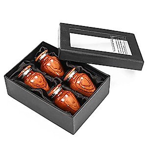 Mini Urn for Human Ashes Set of 4 - A Beautiful and Humble Urn for Your Loved Ones Remains. This Lovely - Urn Will Bring You Comfort Each Time You See It Size 2.8x1.7 inch- Natural Wood