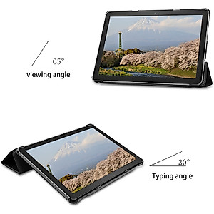 Case Compatible with for Amazon fire HD 10 2021 / HD 10 Plus Tablet Cases Auto Sleep Function Slim Light-Weight PU Leather Smart Tablet Shell Cover Foldable Stand Case Fit (Black)