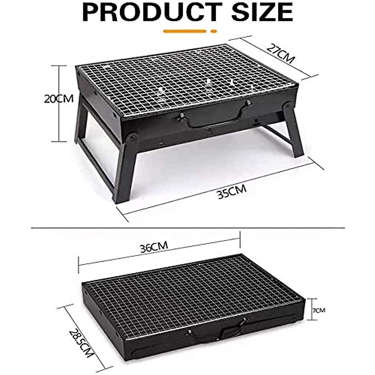 Charcoal Barbecue Grill Portable Folding BBQ Grill Barbecues Outdoor Charcoal Barbecue Desk Cooking for Picnic Garden Terrace Camping Travel Suitable for 3 to 5 People
