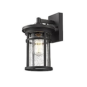 Casia Outdoor Wall Sconces, Exterior Wall Lantern, Outdoor Wall Lighting Fixture, Outdoor Wall Mounted Lights, Outdoor Wall Lights for Patio, Porch, Garden,Balcony (Black, 12" H)