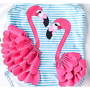 Baby Girl One Piece Swimsuit Swimwear Toddler Kid Flamingo Bikini Bathing Suit Sunsuit Rash Guard M
