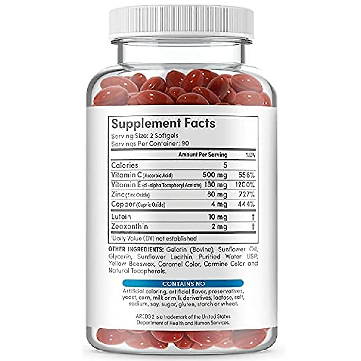 OjosLabs Eye Vitamins - AREDS 2 Based Formula - Eye Vitamin with Lutein & Zeaxanthin for Macular Health - Vision Supplements for Adults - 180 Softgels Support & Care for Eyes - Made in USA