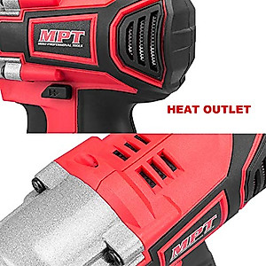 MPT Impact Torque Wrench Cordless, 21V 1/2-inch Brushless Impact Driver with 3.0Ah Li-ion Battery Fast Charger, 250 Ft-lbs(350N.m) Impact Gun/Drill for Car Tires